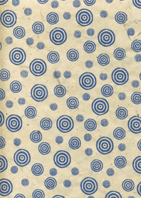 Recycled Paper Gift Wrap - Lotka Fiber - Blue Bullseye Print